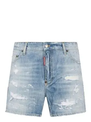 Dsquared2 Distressed Denim Shorts - Blue