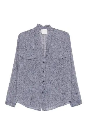 FORTE_FORTE Printed Long Sleeve Shirt - Gray