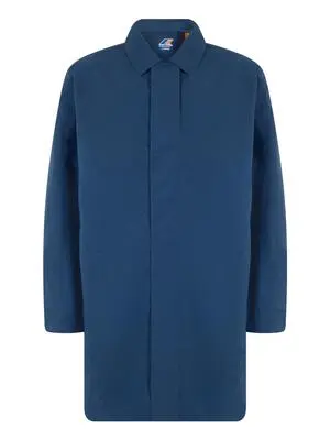 K-WAY Poirol Long Buttoned Coat - Blue