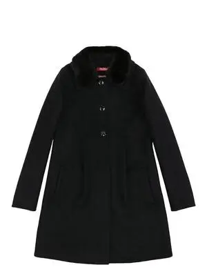 Max Mara Fur Collar Coat - Black