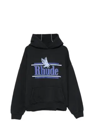 Rhude Logo-print Eagle Motif Hoodie - Black