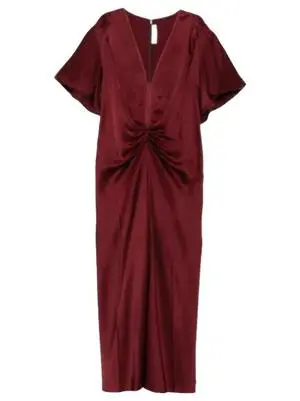 Victoria Beckham V-neck Midi Dress - Brown