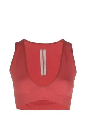 Rick Owens V-neck Crocheted Bra Vest - Red