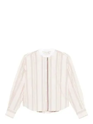 FORTE_FORTE Long Sleeve Shirt With Curved Hem - White