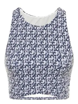 The Upside Jacquard Pattern Cropped Vest - Blue