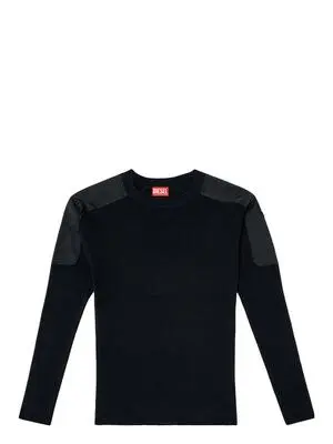 DIESEL® K-martin Ribbed Long Sleeve Top - Black