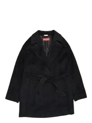 Max Mara Lapel Belted Coat - Black