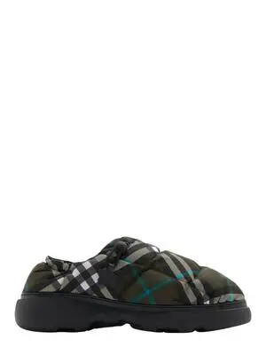 Burberry Checked Padded Slippers - Black