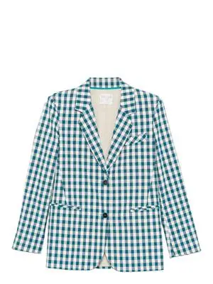 FORTE_FORTE Cotton Gingham Oversized Jacket - Green