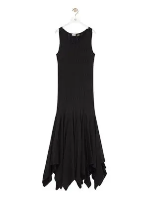 Loewe X Paula's Ibiza Handkerchief-hem Midi Dress - Black