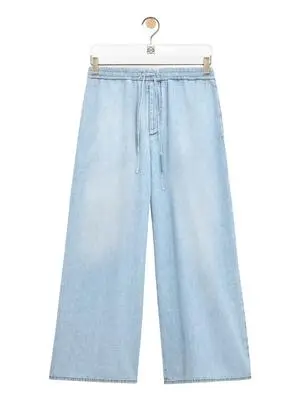 Loewe Relaxed Fit Drawstring Denim Trousers - Washed Blue