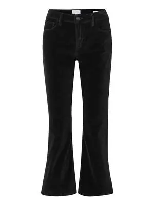 FRAME Velvet Flared Pants - Black
