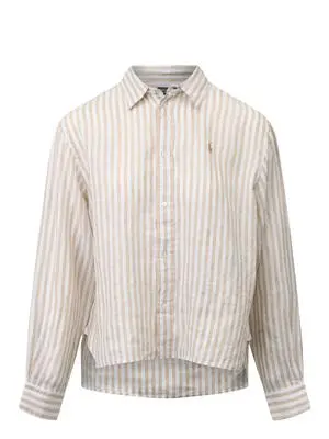 Ralph Lauren Striped Long Sleeve Shirt - White