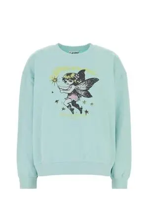 GANNI Fairy Print Oversized Sweatshirt - Light Blue