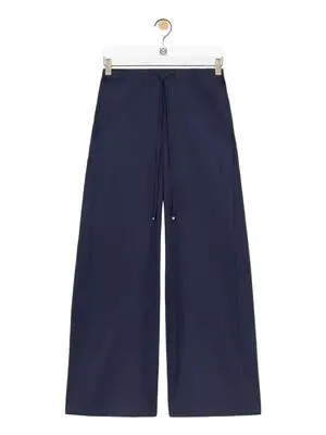 Loewe Drawstring Wide Leg Trousers With Logo Detail - Navy Blue