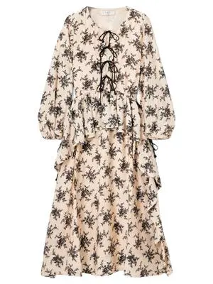 Sea Joan Floral-print Voile Midi Dress - Nude