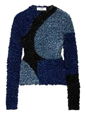 Sea Crushed Velvet Swirl Top - Black