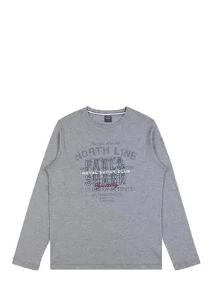 PAUL  SHARK Logo Long-sleeved T-shirt - Gray
