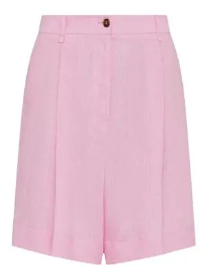 Marella Tailored Bermuda Shorts With Contrast Piping - Pink
