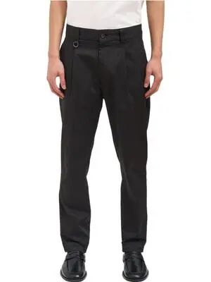 PAOLO PECORA Tailored Trousers With Belt Loops - Black