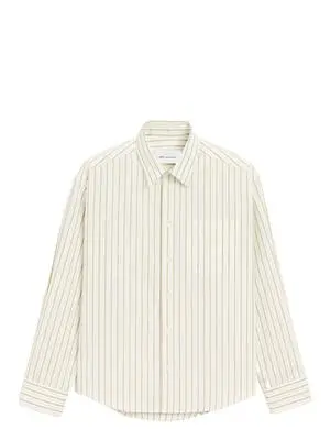 AMI Paris De Coeur Striped Boxy Shirt - No