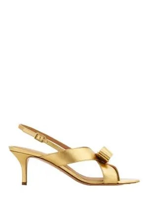 FERRAGAMO Salvatore Ferragamo Vara Bow Slingback Sandals Gold