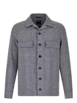 Zegna Crossover Button-front Overshirt - Gray