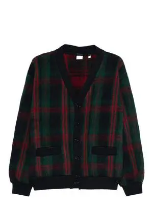 Aspesi Plaid Wool Cardigan - Black