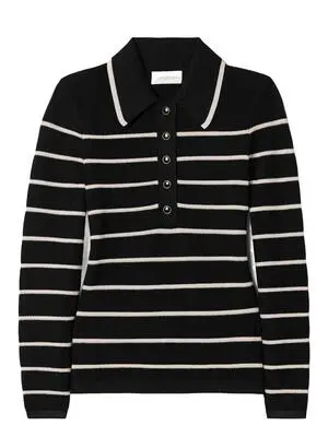 Zimmermann Striped Knitted Long Sleeve Top - Black