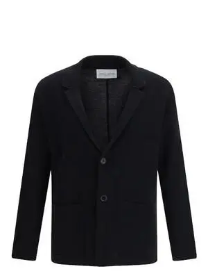 ROBERTO COLLINA Two-button Knitted Jacket - Black