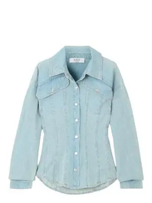 Sea Patchwork Denim Shirt - Blue