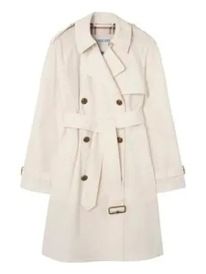 Burberry Double-breasted Belted Trench Coat - Seashell White