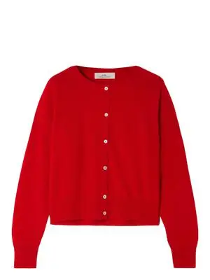 Arch4 Round Neck Long Sleeve Cardigan - Red