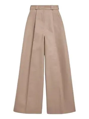 Balenciaga High-waisted Wide-leg Leather Patch Pants - Dune