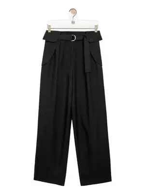 Loewe Pleated Belted Trousers - Black