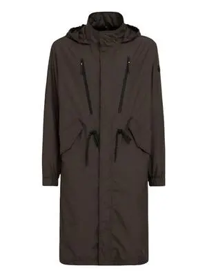 Moncler Aliso Hooded Nylon Rain Coat - Black