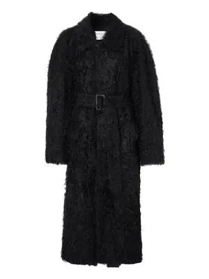 CARVEN Carven Belted Faux-Shearling Coat