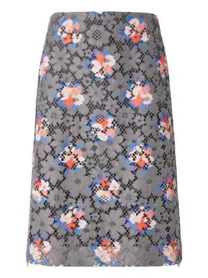 Fendi Lace Midi Skirt - Gray