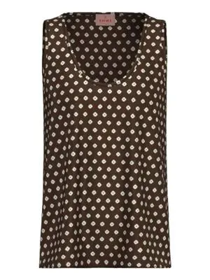 Marella Polka Dot Sleeveless Vest - Black