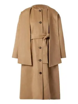 Sea Astra Hooded Wool-felt Coat - Brown