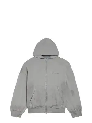 Balenciaga Faded Zip-up Hoodie - Grey