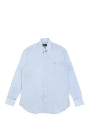 FERRAGAMO Embroidered Shirt With Logo - Blue