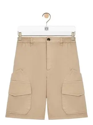 Loewe Elasticated Cargo Shorts - Sand-colored