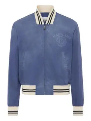 MAISON MARGIELA Varsity Bomber Jacket - Blue