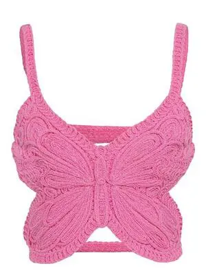 Blumarine Butterfly Crop Top - Pink