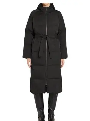 Marella Long Down Jacket - Black