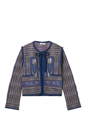 Sea Quilted Patchwork Coat - Black