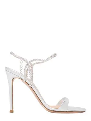 GIANVITO ROSSI Eternity Embellished Stiletto Sandals - Silver