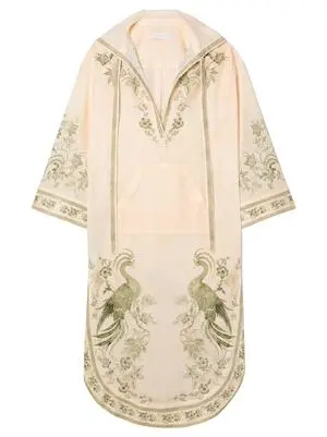 Zimmermann Ascension Hooded Printed Dress - Nude