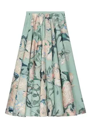 GIVENCHY Givenchy Long Circular Skirt With Roses Print